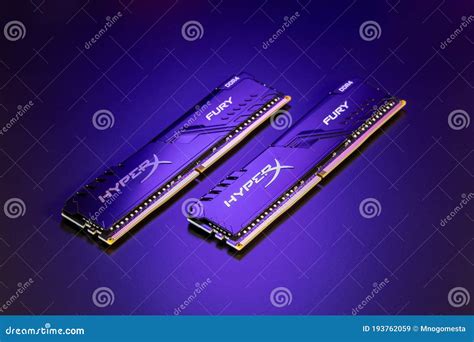 Hyperx Ddr4 Ram Modules In Dark Purple Lighting Brand Memory For