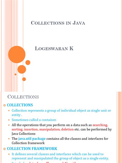 Collections In Java Pdf Computer Programming Software Engineering