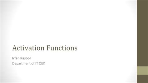 Activation Functions In Soft Computing Aw Pptx