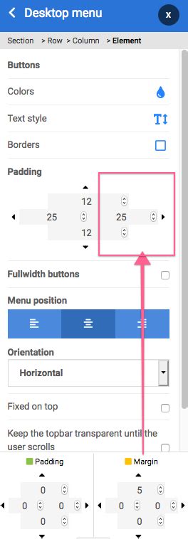 Add Margins To Site Builder Menu Widget Appdrag Community