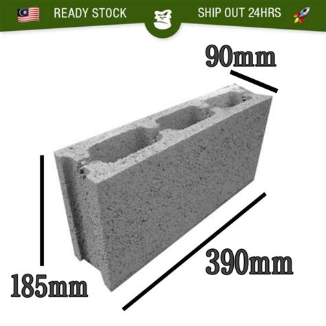 1 Pc 4 Kkr Cement Hollow Block Block Vent Block Breeze Block Blok Simen Batu Bata 空心砖 Lazada