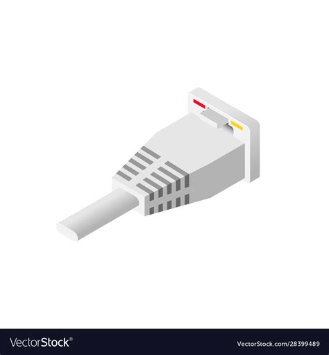 Isometric Ethernet Port And Cable Royalty Free Vector Image