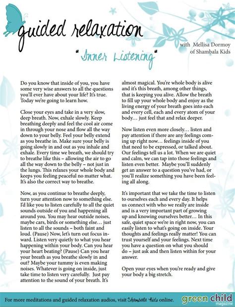 Printable Guided Meditation Script
