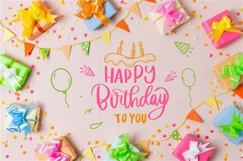 생일 파티 축하를 위한 다채로운 구색 프리미엄 사진
