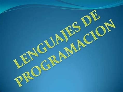 Lenguaje De Programación Ppt