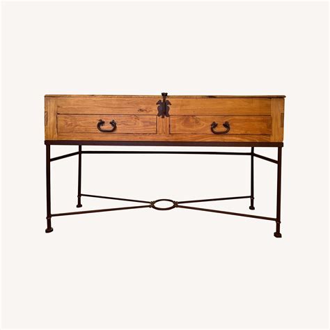 50 Rustic Mexican Pine Wood Iron Console Table Aptdeco