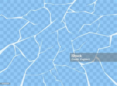 얼음에 금이입니다 서리가 내린 아이스 링크는 긁힘과 아이스에 대 한 텍스처 벡터 일러스트 투명 한 배경에 고립입니다 고드름에 대한 스톡 벡터 아트 및 기타 이미지 Istock