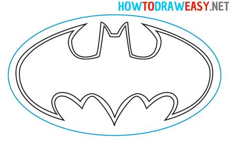 How To Draw Batman Logo Step By Step For Beginners