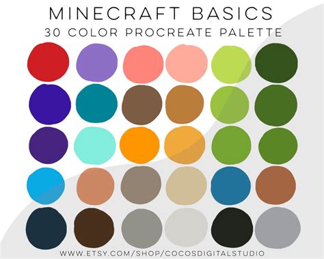 Best 13 Minecraft Color Swatches Palette For Procreate Etsy Artofit