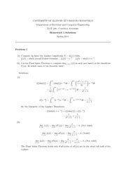 Hw1 Soln UNIVERSITY OF ILLINOIS AT URBANA CHAMPAIGN Department Of Electrical And Computer