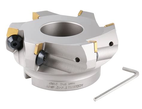 Accusize 5 Dia Indexable Shell Mill Cutter 75 Degree Positive Rake
