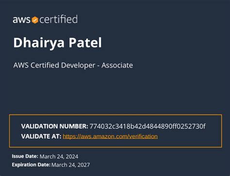 Aws Cloudcomputing Devloper Certification Careergrowth Devops Dhairya Patel