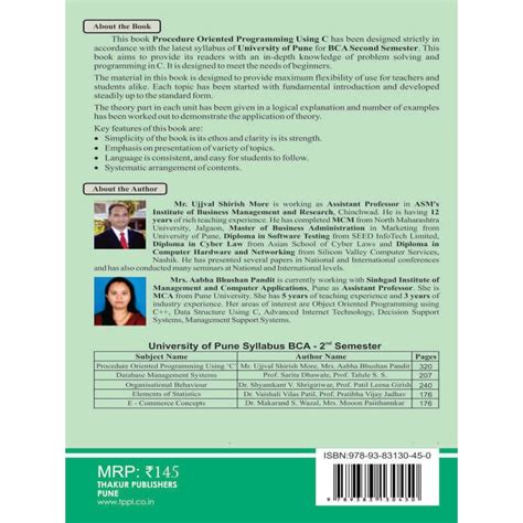 Procedure Oriented Programming Using C Bca Second Semester Second Sem 2nd Semester 2nd Sem