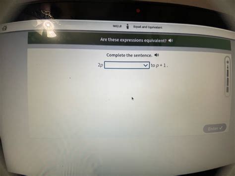 Solved M6 Lb Equal And Equivalent Are These Expressions Equivalent Complete The Sentence 2p T