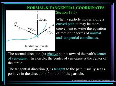 Ppt Equations Of Motion Normal And Tangential Coordinates Powerpoint