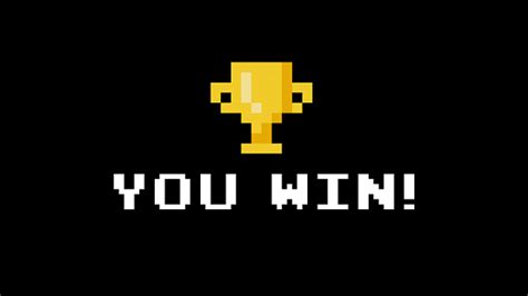 You Win Pixel Message Design Glitch Effect Stock Vector Illustration Stock Illustration