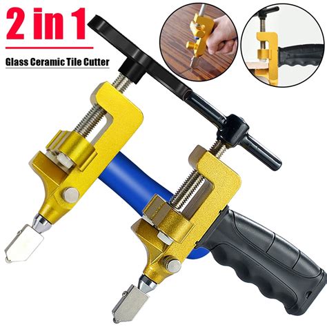 2 인 1 휴대용 핸드 헬드 다기능 수동 유리 커터 세라믹 타일 오프너 분배기 다이아몬드 커팅 Diy 홈 핸드 툴