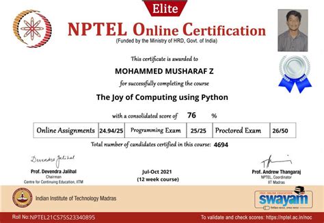 mohammed musharaf z on linkedin python nptel onlinecourse