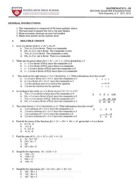 G10 Tq Q2 Math Final Pdf Circle Trigonometric Functions