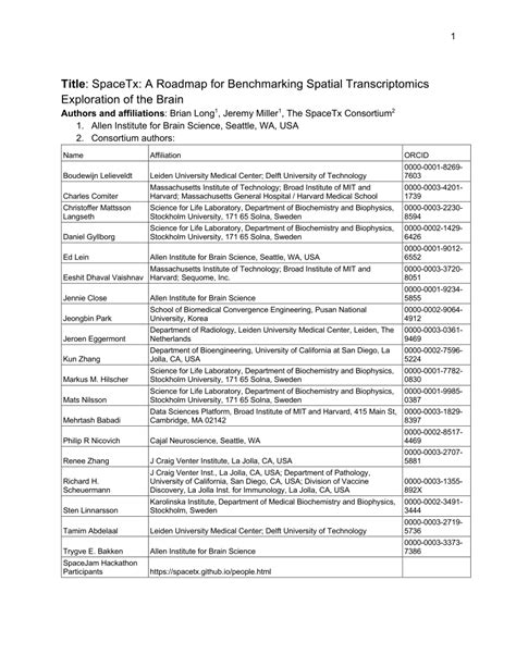 Pdf Spacetx A Roadmap For Benchmarking Spatial Transcriptomics Exploration Of The Brain
