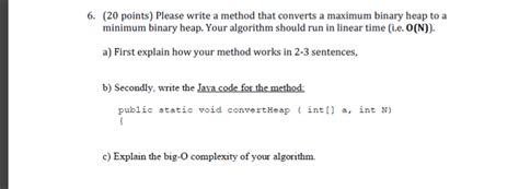 Solved 6 20 Points Please Write A Method That Converts A