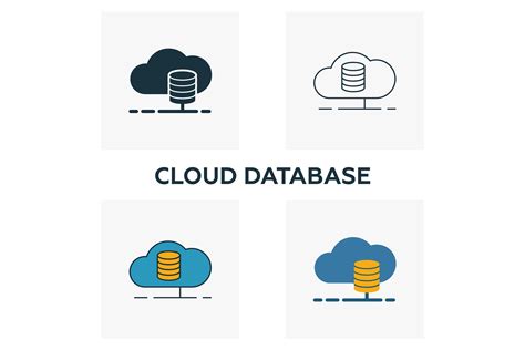 Cloud Database Icon Set Graphic By Aimagenarium · Creative Fabrica