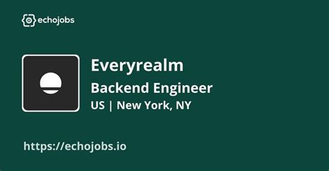 Everyrealm Is Hiring Backend Engineer Ny Usd 90k 170k New York Ny