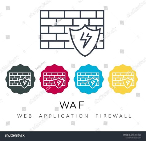 Secure Protection Web Application Firewall Waf Stock Vector Royalty