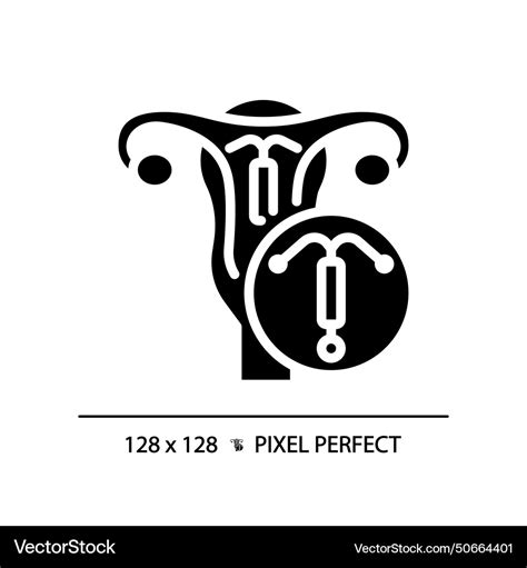 Intrauterine Device Black Glyph Icon Royalty Free Vector