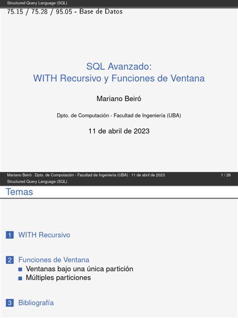 06sqlavanzado Pdf Sql Modelo De Datos
