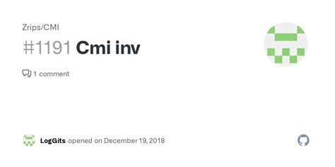 Cmi Inv Issue Zrips CMI GitHub