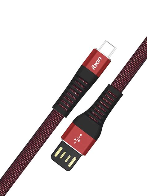 Foxin Flat Premium Usb To Type C 1 2 Mt 480 Mbps Charge And Sync Cable With Reversible Usb A