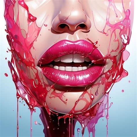 Premium Photo Vectorized Illustration Lip Broken Like A Glass