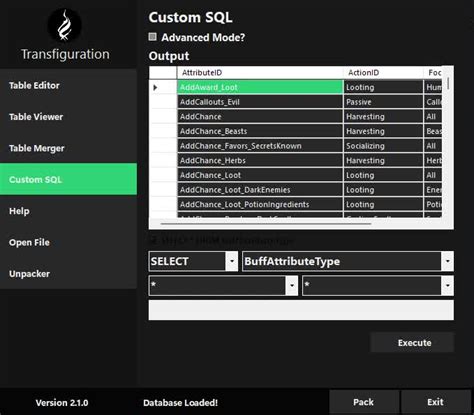 Transfiguration V Database Manipulation Tool Hogwarts Legacy Mod