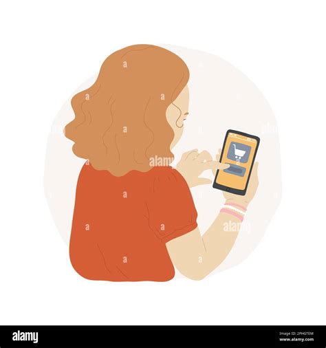 In App Purchase Isolated Cartoon Vector Illustration Teen Holding Device In Hands Smartphone