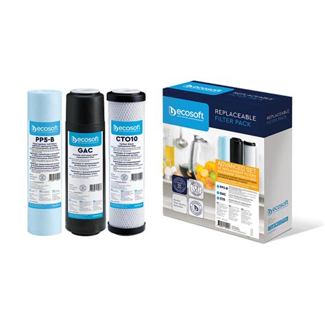 ᐉ Картриджі покращені Ecosoft 1 2 3 для фільтра зворотного осмосу 3 шт Sw 44094 • Краща ціна