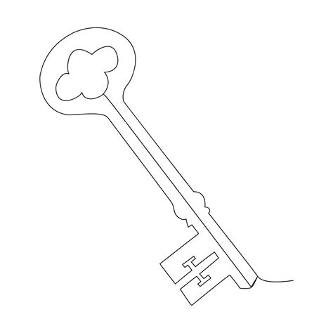 Premium Vector Key Single Line Vector One Continuous Line Drawing Of Key Key Line Icon