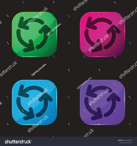 Arrows Circle Three Rotating Counterclockwise Direction Stock Vector Royalty Free 1992546821