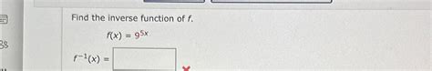 Solved Find The Inverse Function Of F F X Xf X Chegg Com