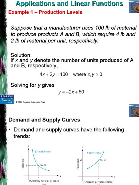 Application Linear Function Pdf Supply Economics Demand