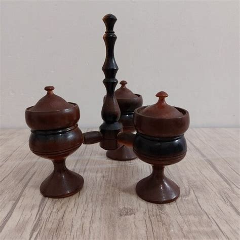 خرید و قیمت جا ادویه ای کار دست استند چوبی دست ساز جا ادویه جات و جا