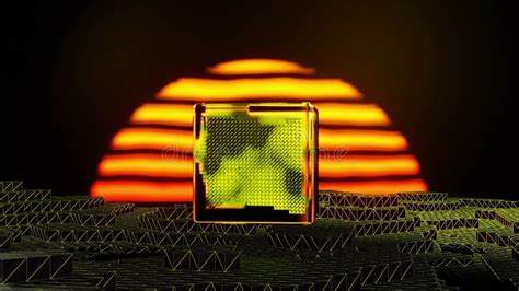 Seamless Loop Retro Style Rotating Cube 80s Style Abstract Background Looped Animation Stock