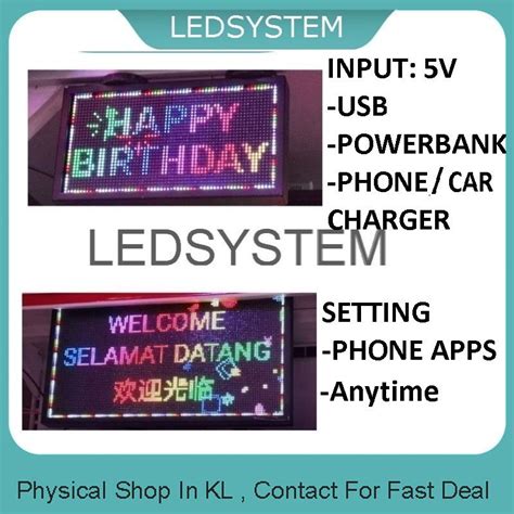 Usb Portable LED Display SignBoard Running Message Display Sign Usb Mini Power Bank WiFi Apps