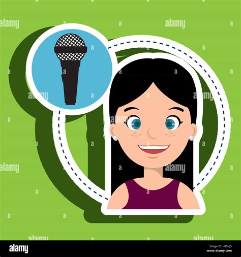 Woman Microphone Audio Speaker Stock Vector Image Art Alamy
