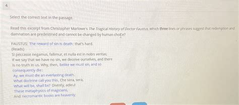 4 Select The Correct Text In The Passage Read This Excerpt From
