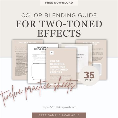 Printable Color Blending Guide Two Toned Effects For Creatives
