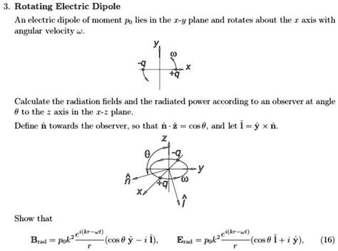 Rotating Electric Dipole An Electric Dipole Of Moment Po Lies In The X