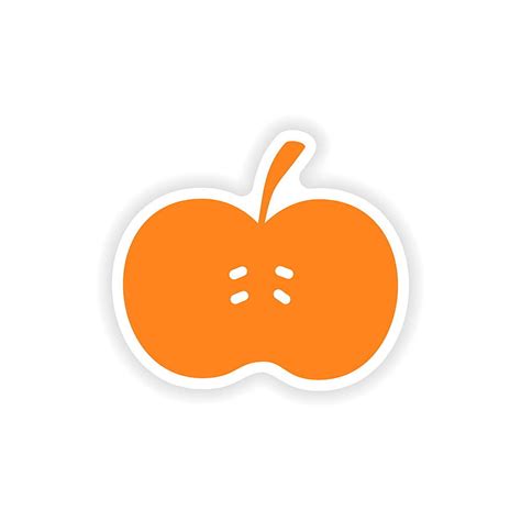 종이 애플 벡터에 아이콘 스티커 현실적인 디자인 Eps Ai Uidownload