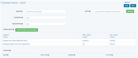 Creating Dataset For Json Files Sparkflows Documentation