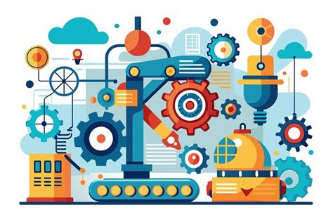 Premium Vector Automation Streamlines Processes For Efficiency And Productivity